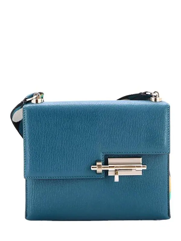 Hermès Mini Verrou Bag Chevre Mysore And Canvas - Green
