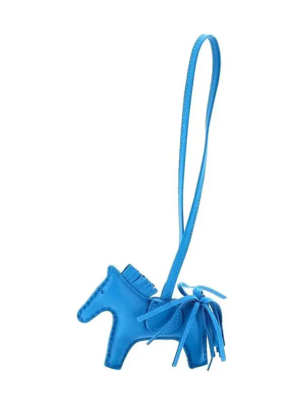 Hermès Pm Mono-tone Grigri Rodeo Bag Charm Leather - Blue