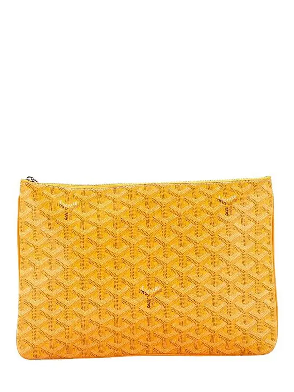 Goyard Mm Senat Zip Pouch Coated Canvas - Yellow