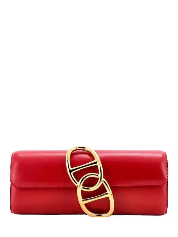 Hermès Egee Clutch Tadelakt - Red