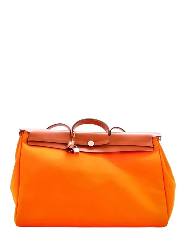 Hermès Herbag Cabine Toile And Leather - Orange