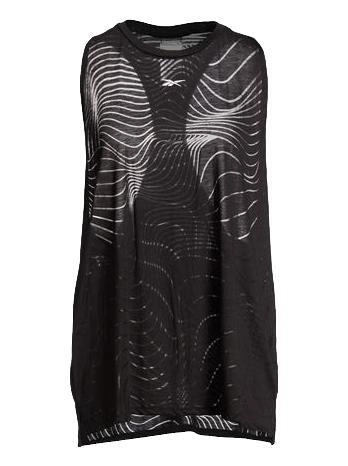 REEBOK Tank Top Size Recycled Polyester, Viscose, Cotton - Black