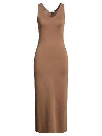 Max Mara Maxi Dress Khaki Size Virgin Wool - Beige
