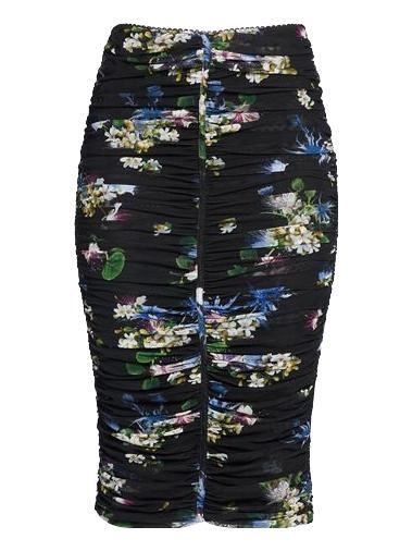 Blumarine Midi Skirt Size Polyamide, Elastane - Black