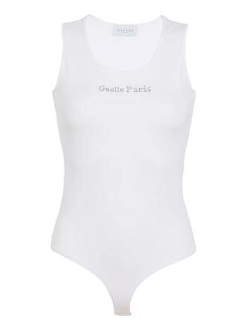 GAELLE PARIS Bodysuit Size Cotton, Elastane - White