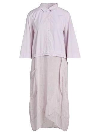 European Culture Midi Dress Size Cotton, Linen, Lycra - Grey