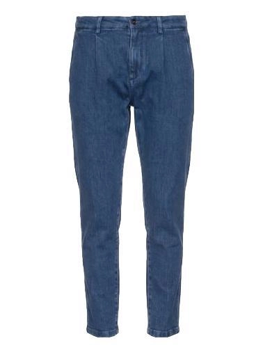 MOORER Jeans Size Cotton, Elastane - Blue
