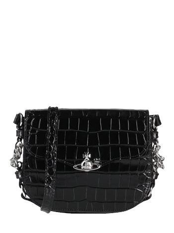 VIVIENNE WESTWOOD Hunter Flap Crossbody Cross-body Bag Cow Leather - Black
