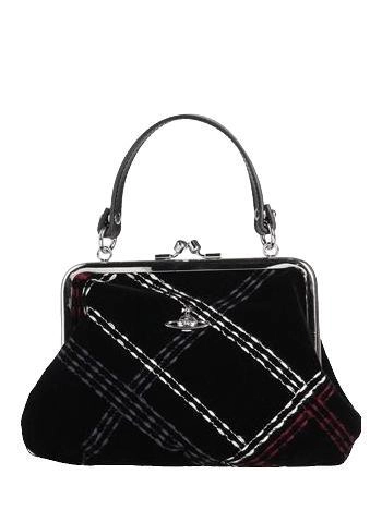 VIVIENNE WESTWOOD Granny Frame Purse Handbag Textile Fibers - Black