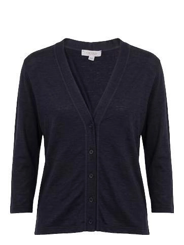 Crossley Cardigan Midnight Size Virgin Wool - Blue