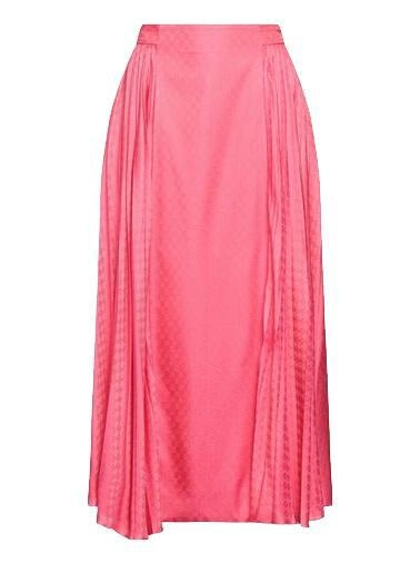 Balmain Midi Skirt Fuchsia Size Silk, Viscose - Pink