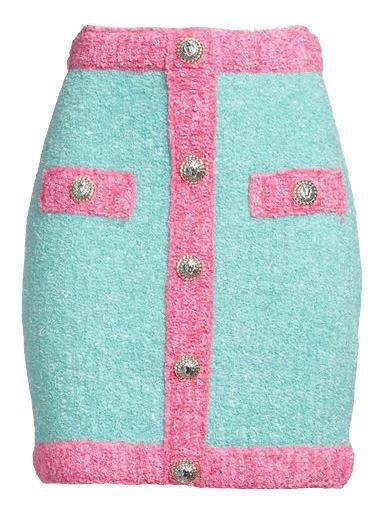 Balmain Mini Skirt Turquoise Size Cotton, Viscose, Polyamide, Polyester - Blue