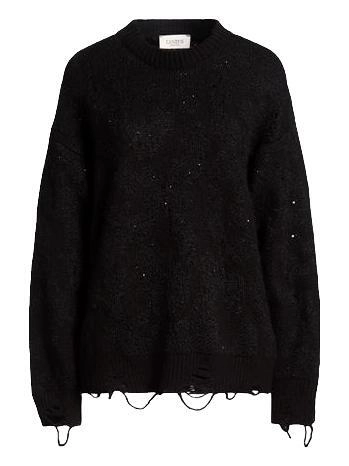 LANEUS Sweater Size Merino Wool, Polyester, Mohair Wool, Nylon, Wool - Black