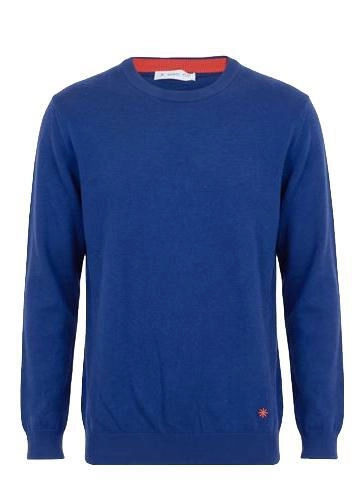 MANUEL RITZ Sweater Bright Size Merino Wool - Blue