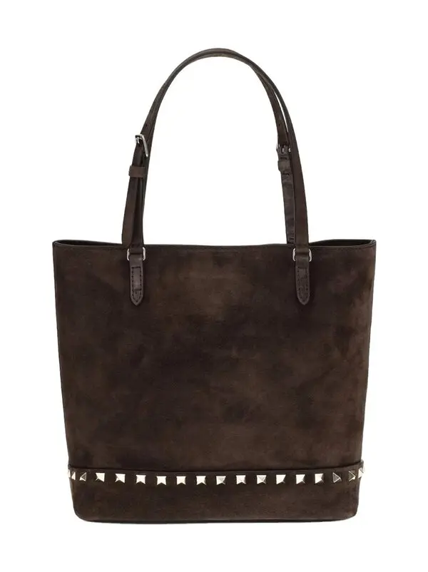 Valentino Garavani Rockstud Small Leather Tote Bag - Brown