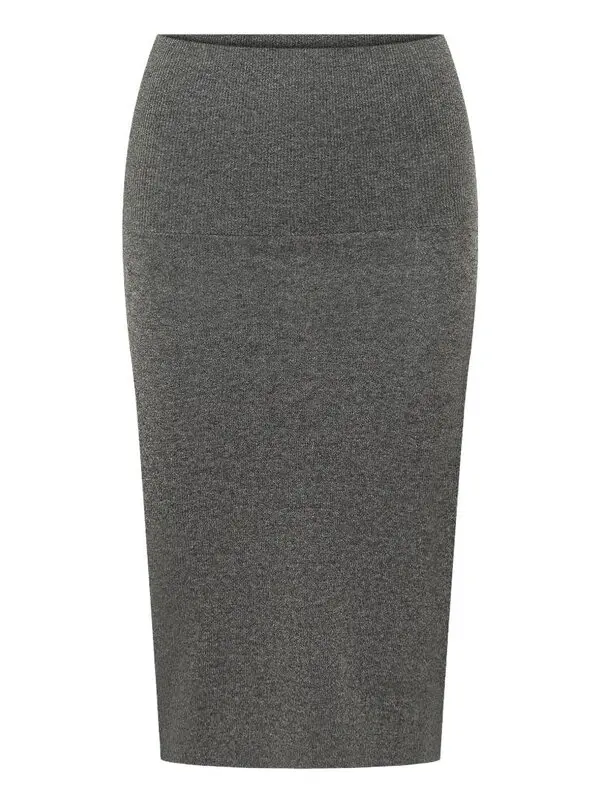 Stella McCartney Wool Midi Skirt - Grey