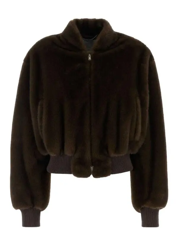 Stella McCartney Faux-fur Bomber Jacket - Brown