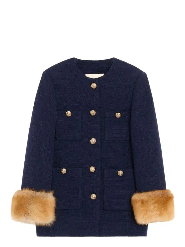 Valentino Garavani Wool Caban Coat - Blue