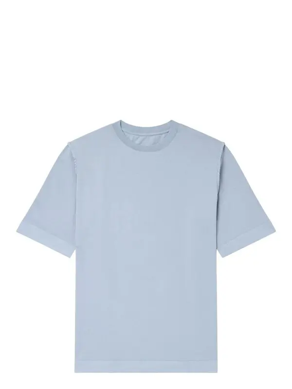 CASEY CASEY Felix Garment-dyed Cotton-jersey T-shirt - Blue