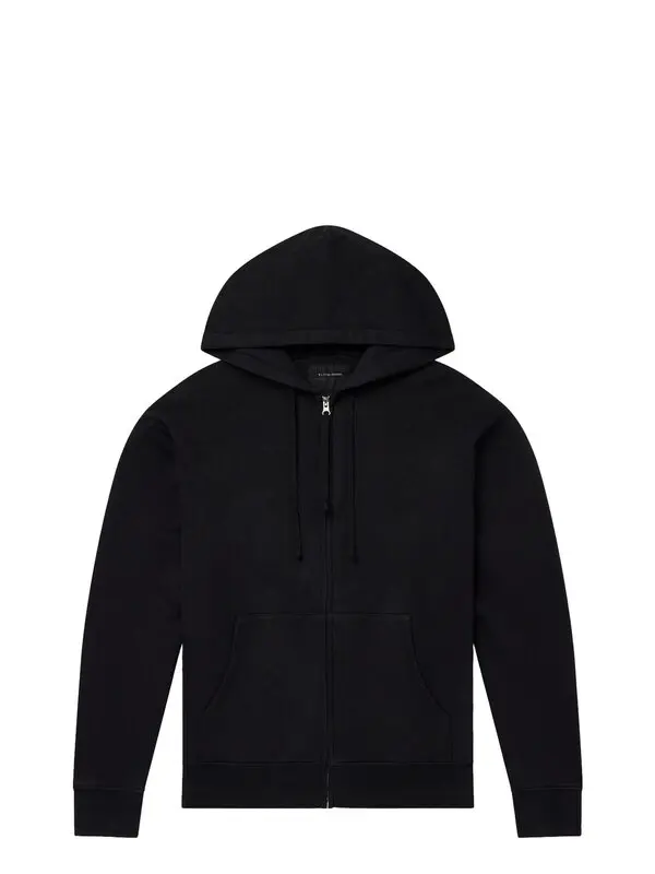 NILI LOTAN Brian Cotton-jersey Zip-up Hoodie - Black