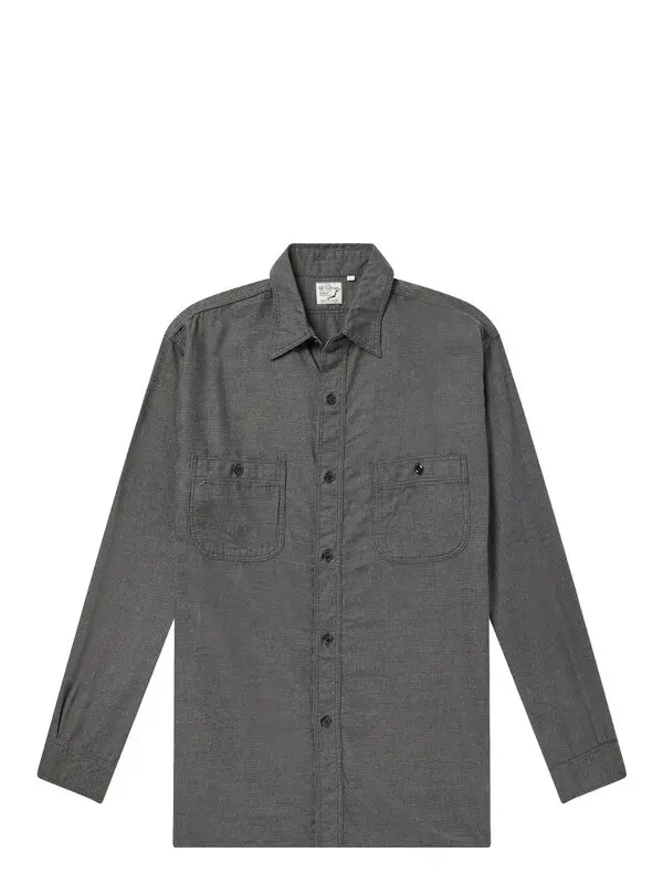 ORSLOW Checked Cotton And Tencel™ Lyocell-blend Flannel Shirt - Gray