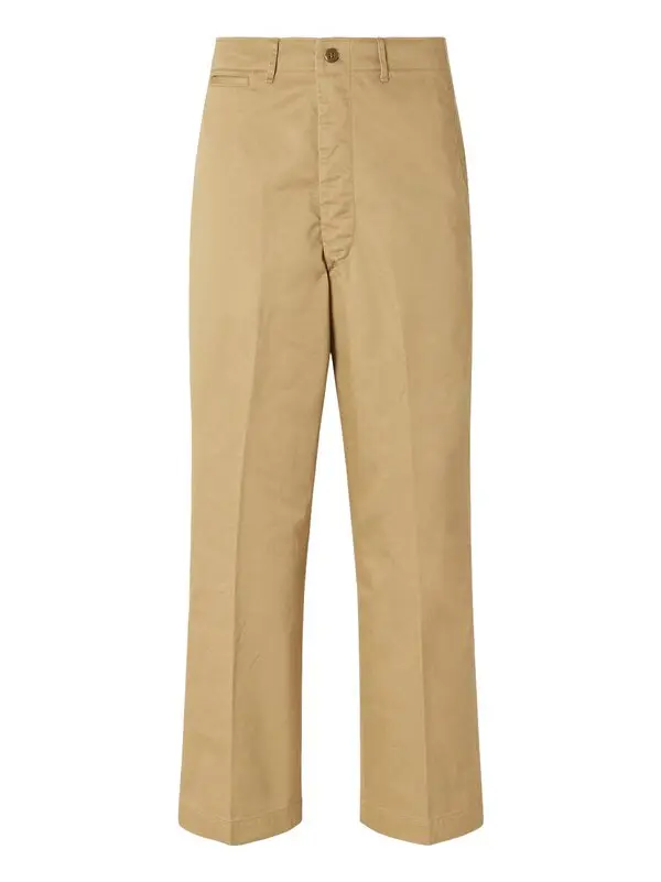 ORSLOW Straight-leg Cotton-twill Trousers - Neutrals