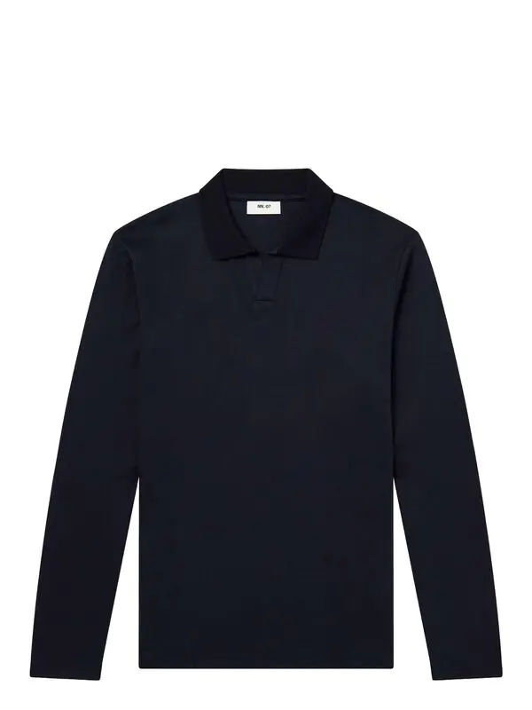 Nn07 Paul 3525 Organic Cotton-jersey Polo Shirt - Navy