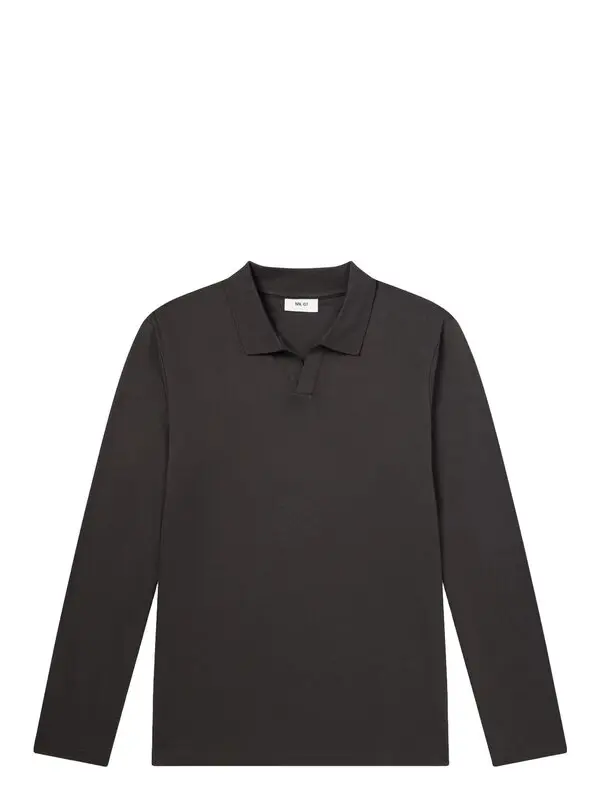Nn07 Paul 3525 Organic Cotton-jersey Polo Shirt - Brown