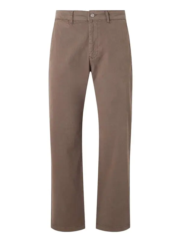 Nn07 Aden 1923 Straight-leg Organic Cotton-blend Twill Trousers - Brown