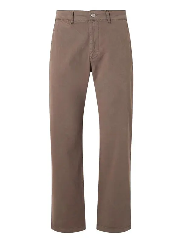 Nn07 Aden 1923 Straight-leg Organic Cotton-blend Twill Trousers - Brown