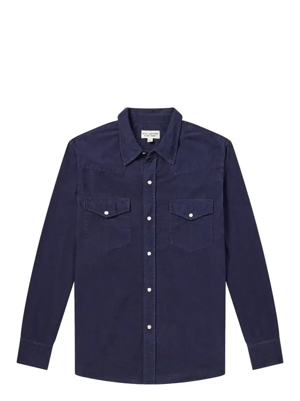 NILI LOTAN Travis Cotton-corduroy Shirt - Blue