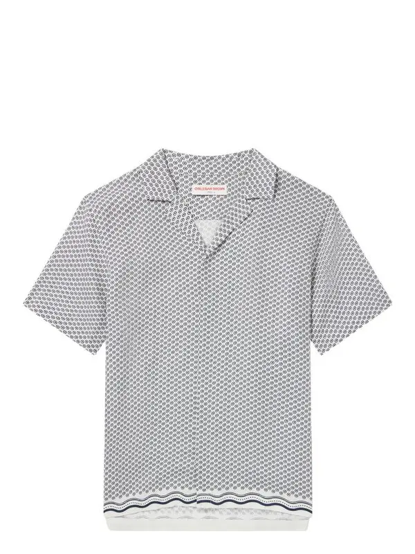Orlebar Brown Maitan Printed Linen Shirt - Blue