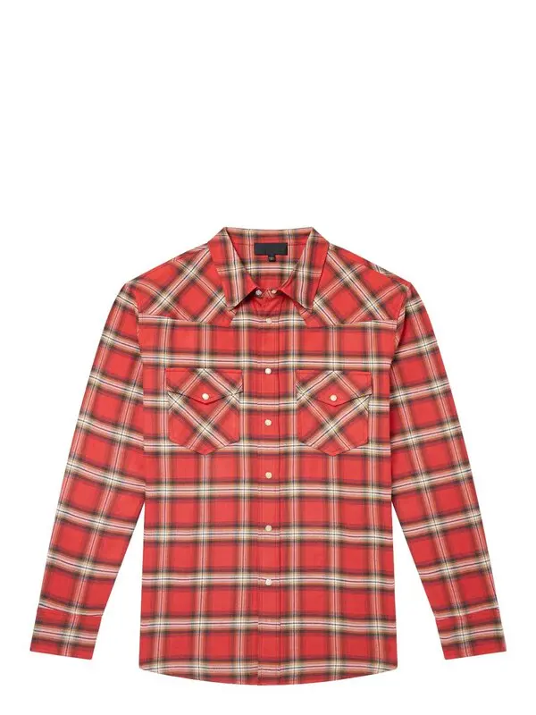 NILI LOTAN Travis Checked Cotton-flannel Shirt - Red
