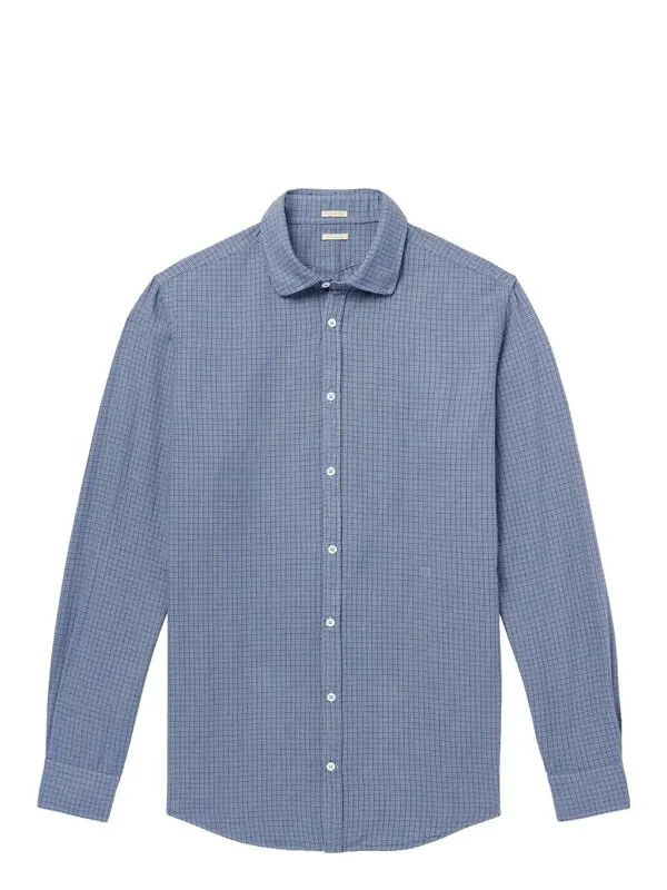 Massimo Alba Canary Checked Cotton-flannel Shirt - Blue