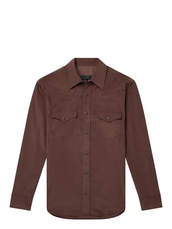 NILI LOTAN Travis Cotton-corduroy Shirt - Brown