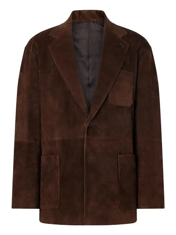 SSSTEIN Panelled Suede Blazer - Brown