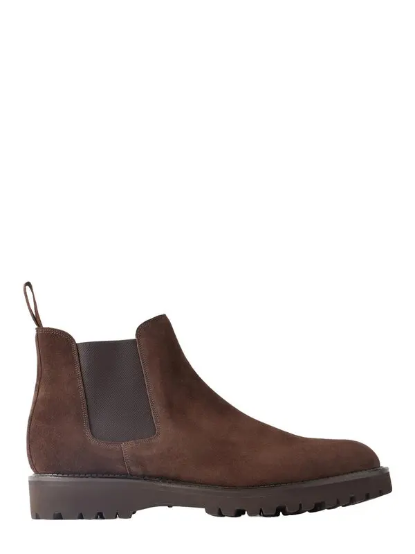 John Lobb Lawry New Standard Suede Chelsea Boots - Brown