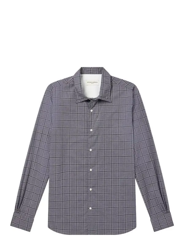 Officine Générale Giacomo Checked Cotton Shirt - Gray