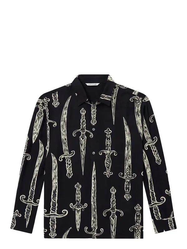 A KIND OF GUISE Derbin Embroidered Cotton Shirt - Black