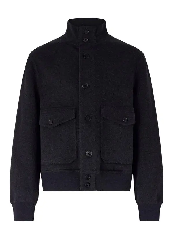 Dunhill Cashmere And Wool-blend Bomber Jacket - Gray