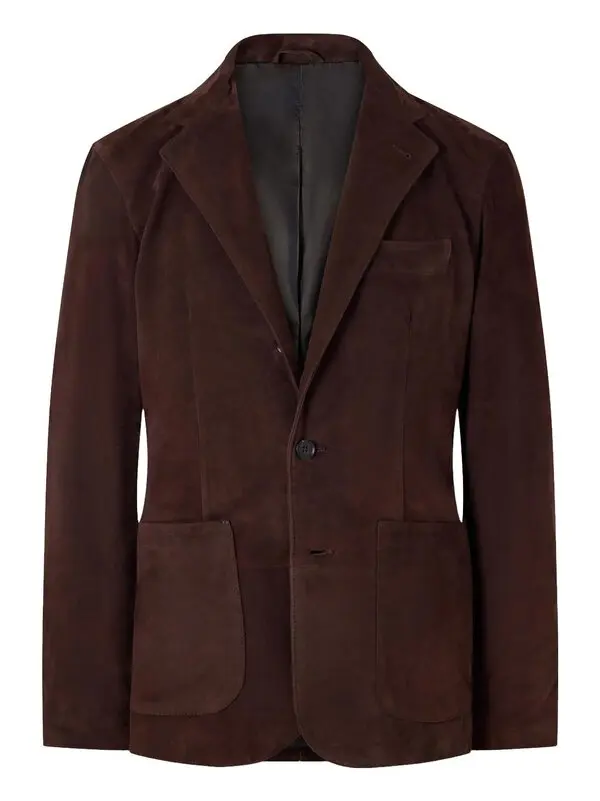 SAMAN AMEL Suede Blazer - Brown