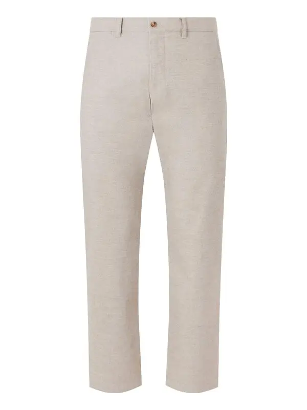 Nn07 Aden 1067 Straight-leg Recycled Grain De Poudre Trousers - Neutrals