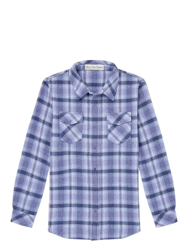 GOD'S TRUE CASHMERE Checked Cashmere Shirt - Blue