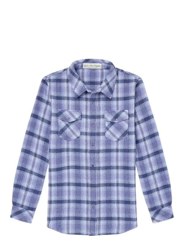 GOD'S TRUE CASHMERE Checked Cashmere Shirt - Blue
