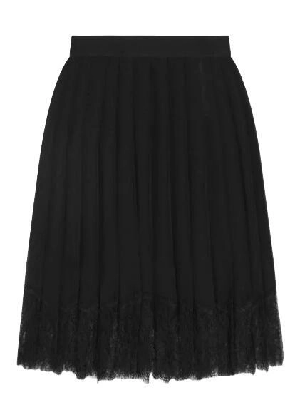 Dolce & Gabbana Pleated Lace Mini Skirt - Black