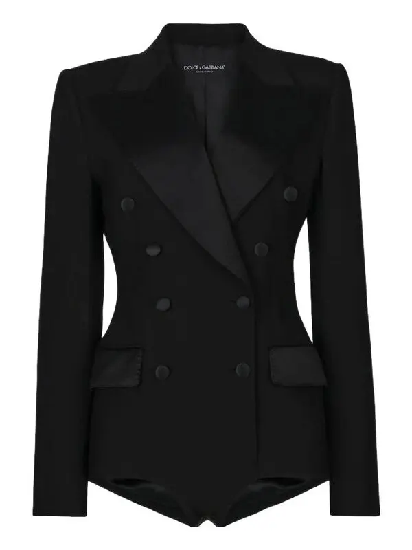 Dolce & Gabbana Double-breasted Playsuit Blazer - Black
