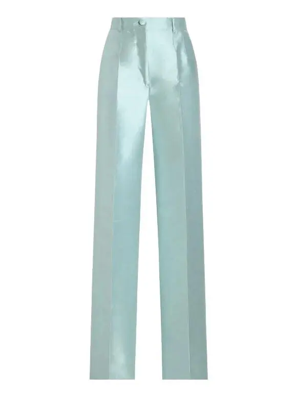 Dolce & Gabbana Shantung Silk Trousers - Blue