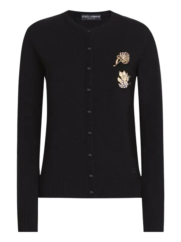 Dolce & Gabbana Embellished Button Cardigan - Black