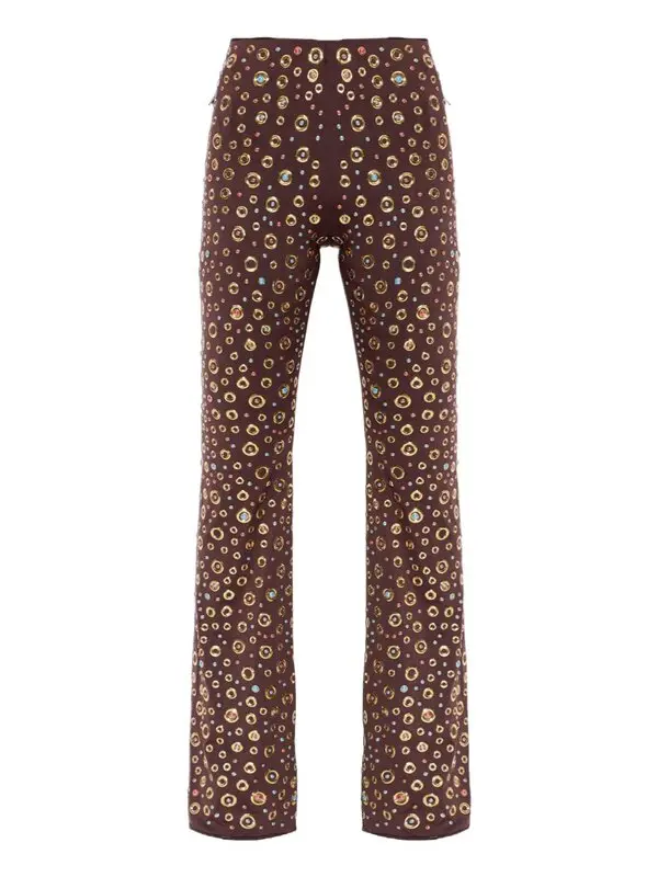 Oseree Printed Trousers - Brown
