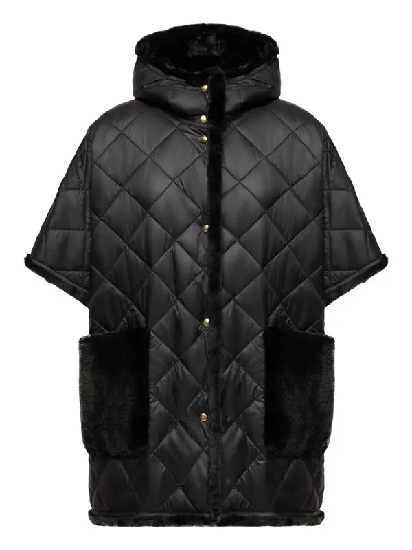 Moncler Reversible Hooded Cape - Black